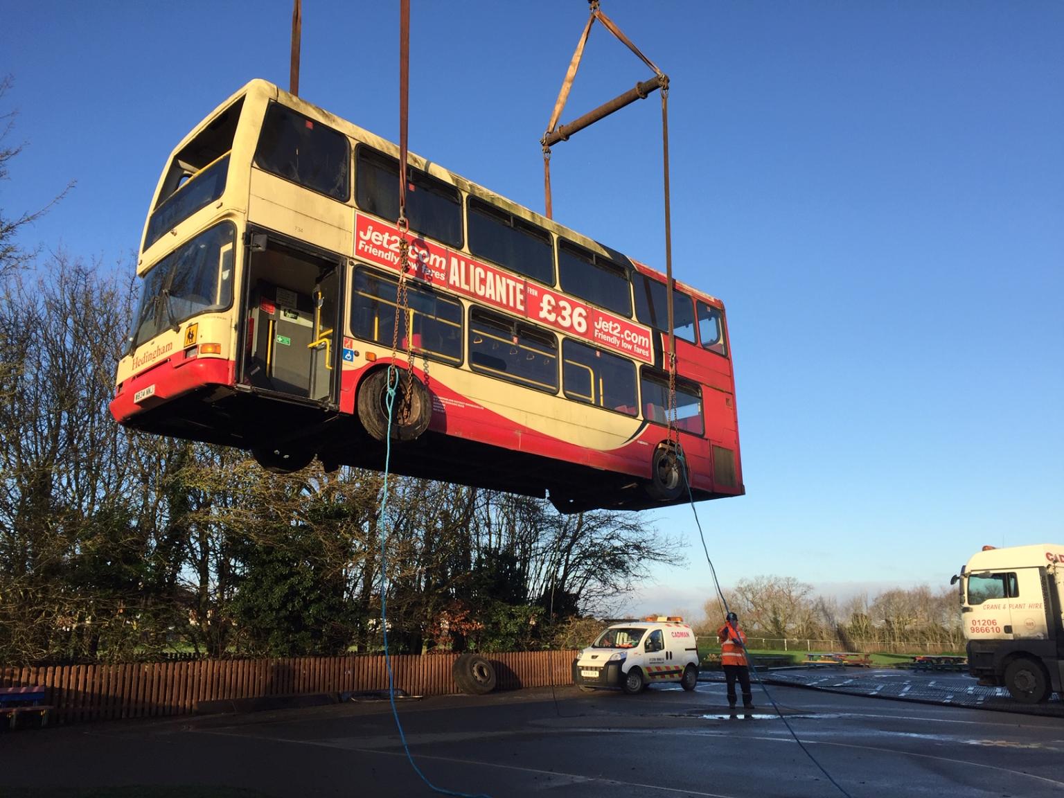 Double-Decker Bus Installation Project | News | Cadman Cranes